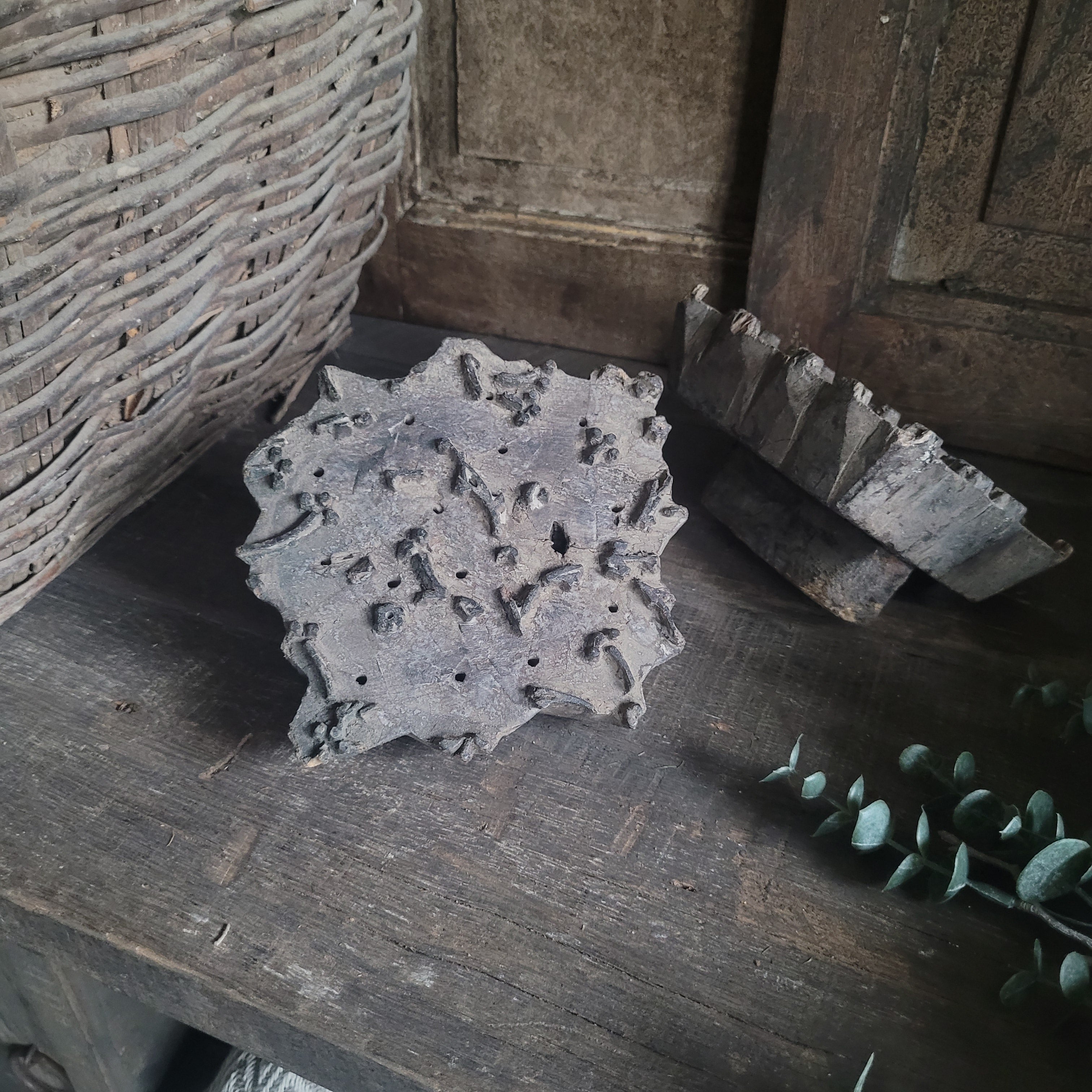 Oud houten batik stempel nr. 5 – Jober Wonen